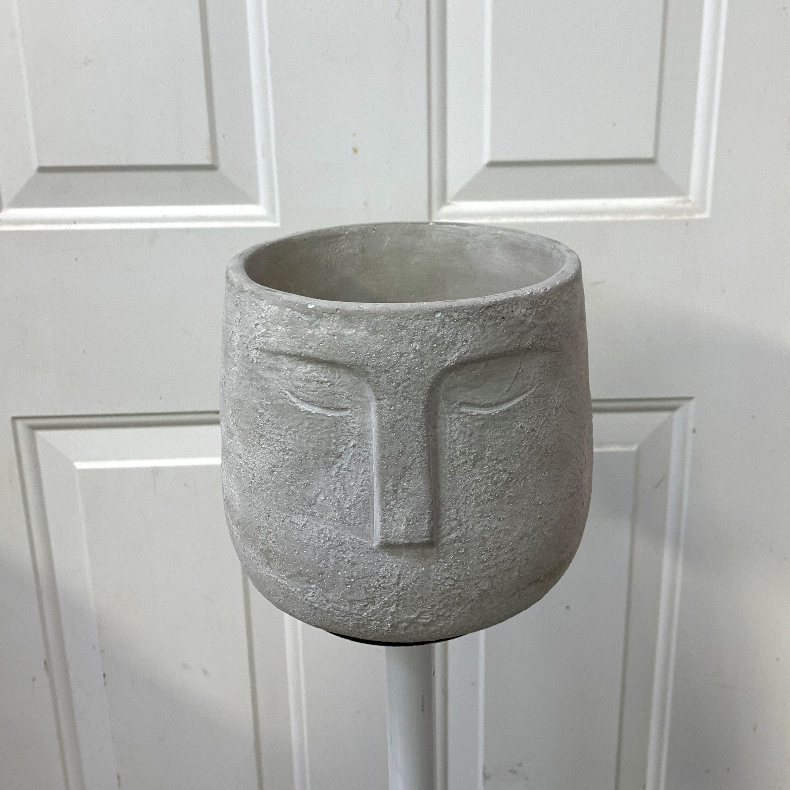 Cement Face Pot